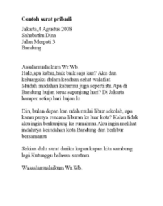 Contoh Surat Pribadi Contoh Surat Pribadi